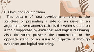 English 8, Quarter 1, Lesson 3: Patterns of Idea Development.pptx