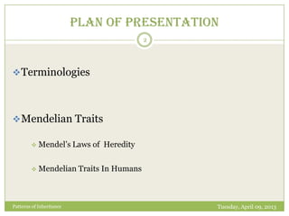 Patterns of inheritance | PPTX