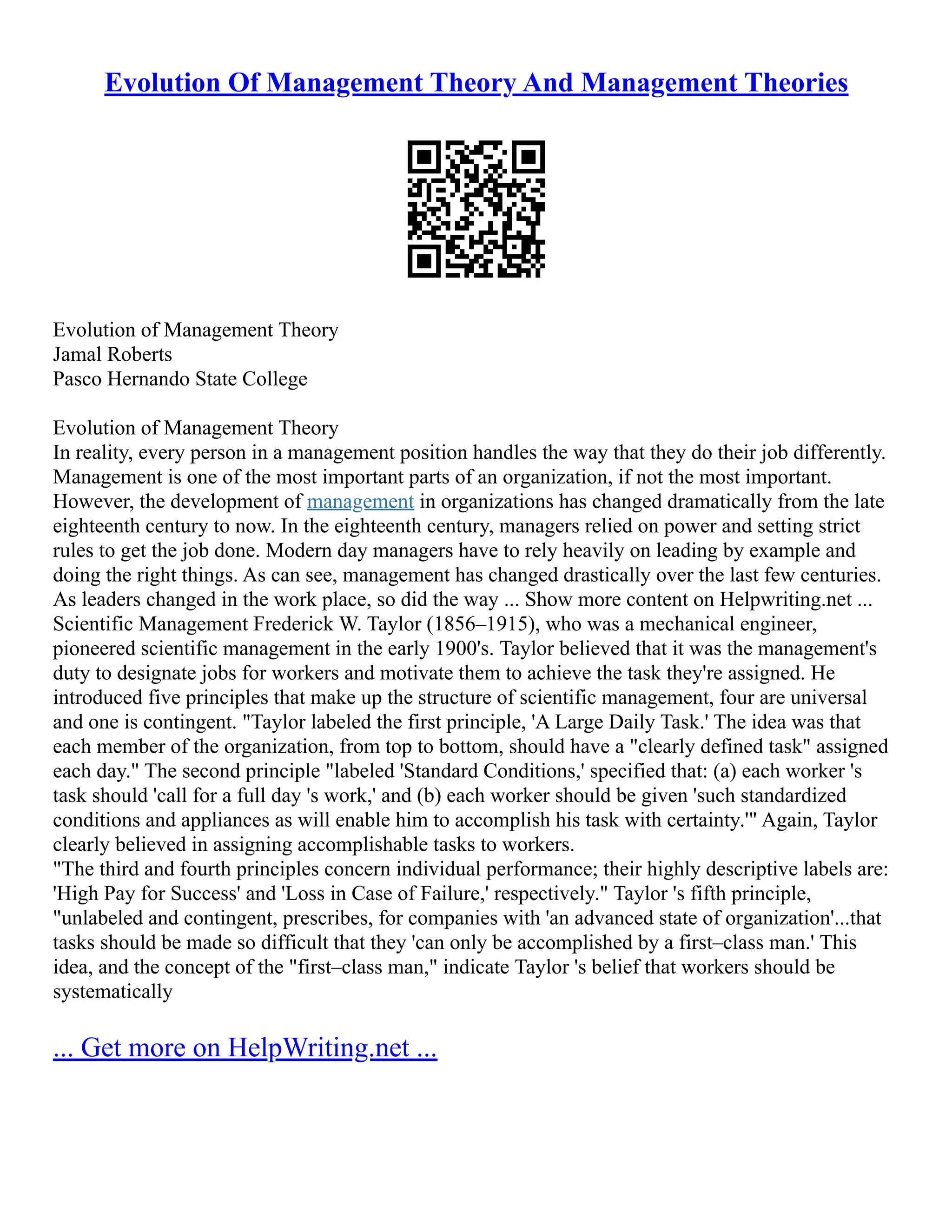 Patterns Of Management Theory | PDF