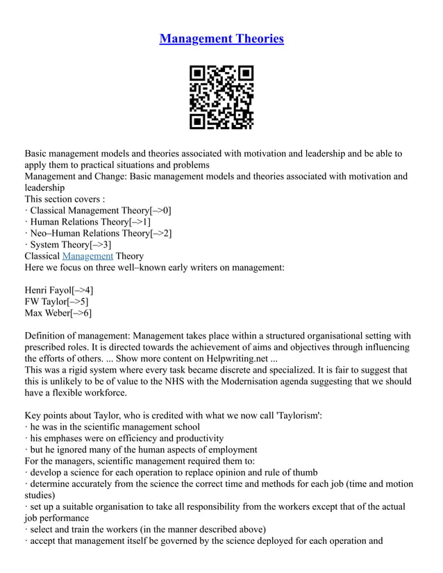 Patterns Of Management Theory | PDF