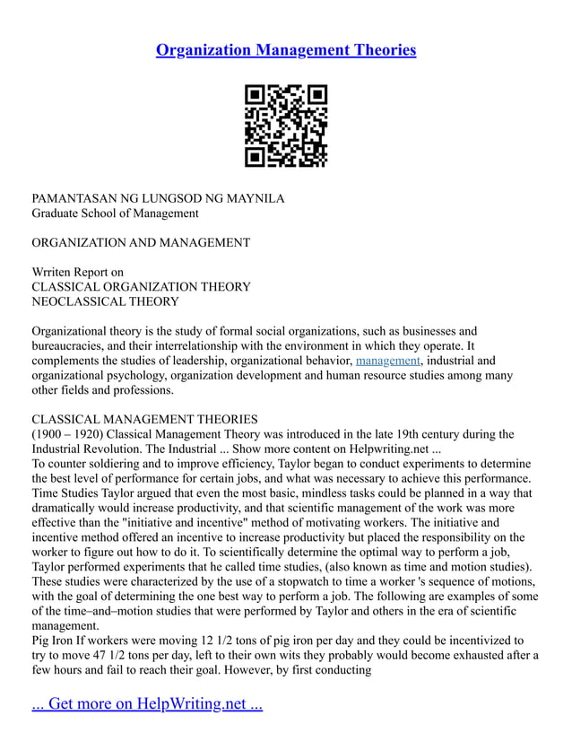 Patterns Of Management Theory | PDF