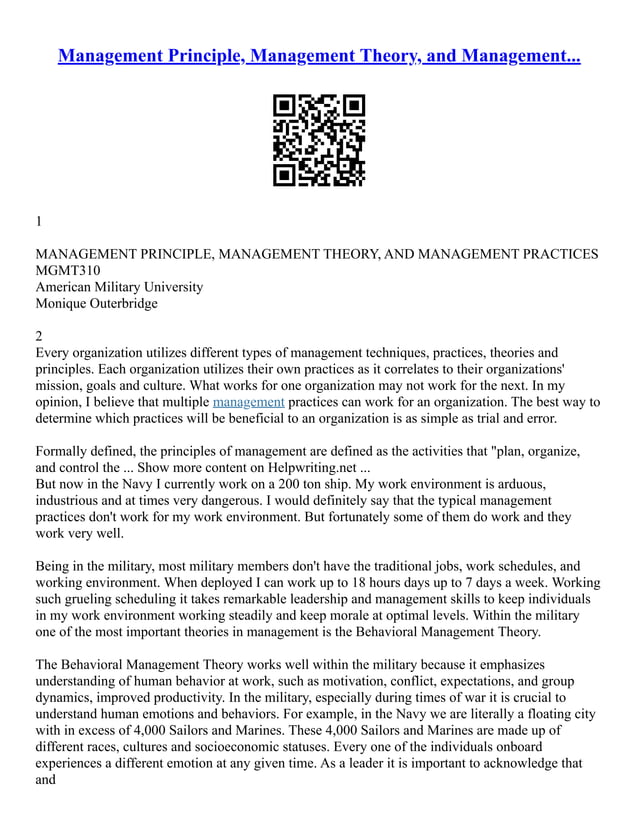 Patterns Of Management Theory | PDF