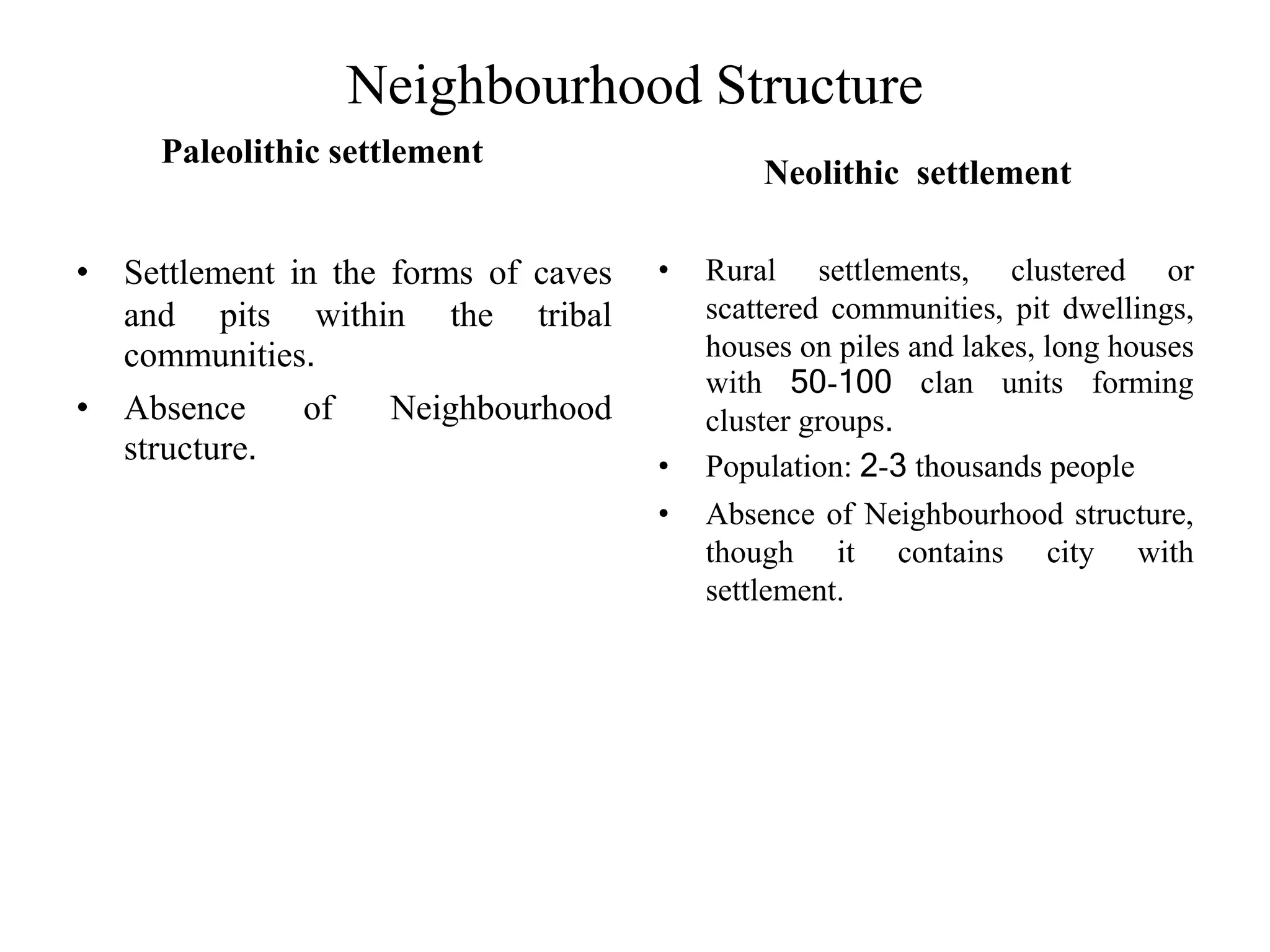 Patterns of neighbourhood structure in history | PPTX