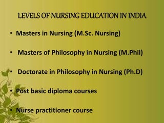 Patterns of nursing education in india | PPTX