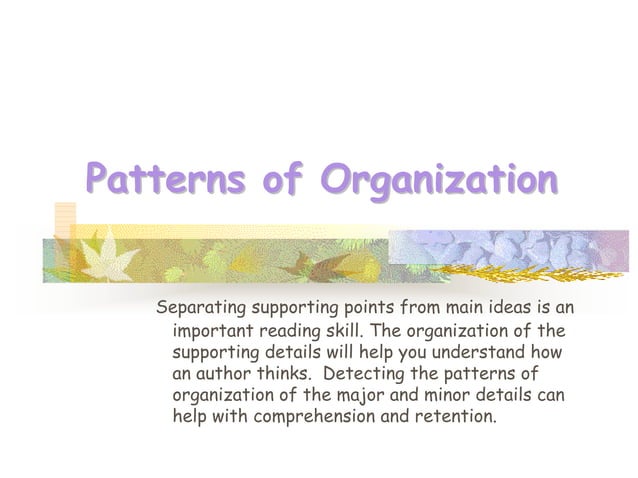 Patterns of organization-2 | PDF | Smoking Cessation | Wellness