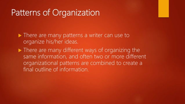 Patterns of organization | PPTX