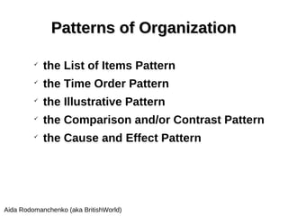 Patterns of organization: Academic Skills | PPT