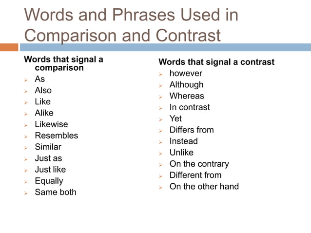 Patterns Of Organization Compare Contrast Cause Effect | PPTX