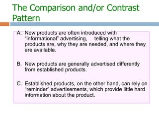 Patterns Of Organization Compare Contrast Cause Effect | PPTX