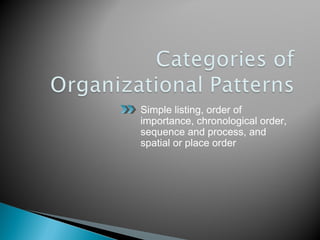 Patterns of organization part 1 | PPT