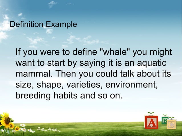 Patterns of paragraph development: Narration, Description & Definition ...