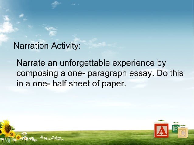 Patterns of paragraph development: Narration, Description & Definition ...