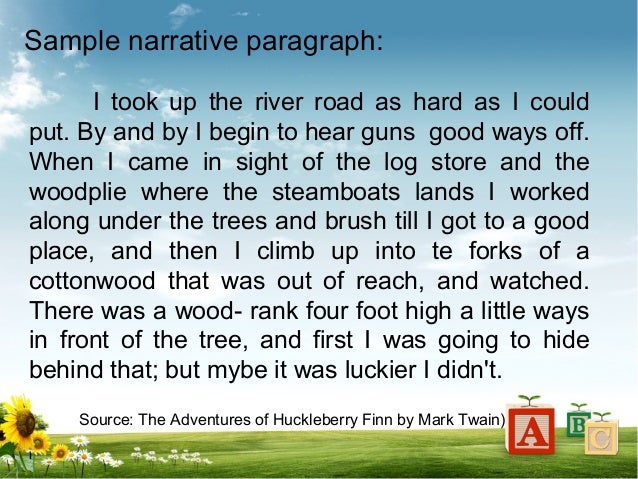 Patterns of paragraph development: Narration, Description & Definition