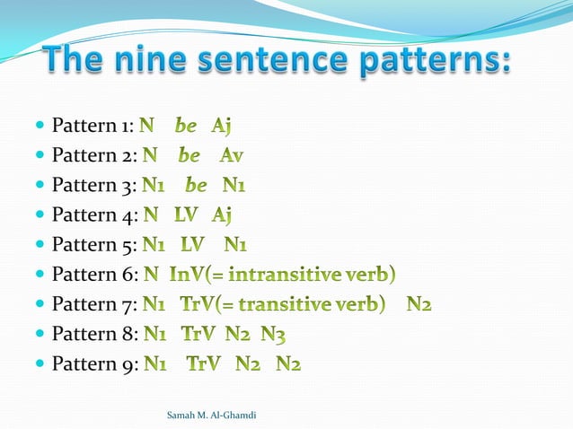 Patterns of sentence by samah m[1]..pptx