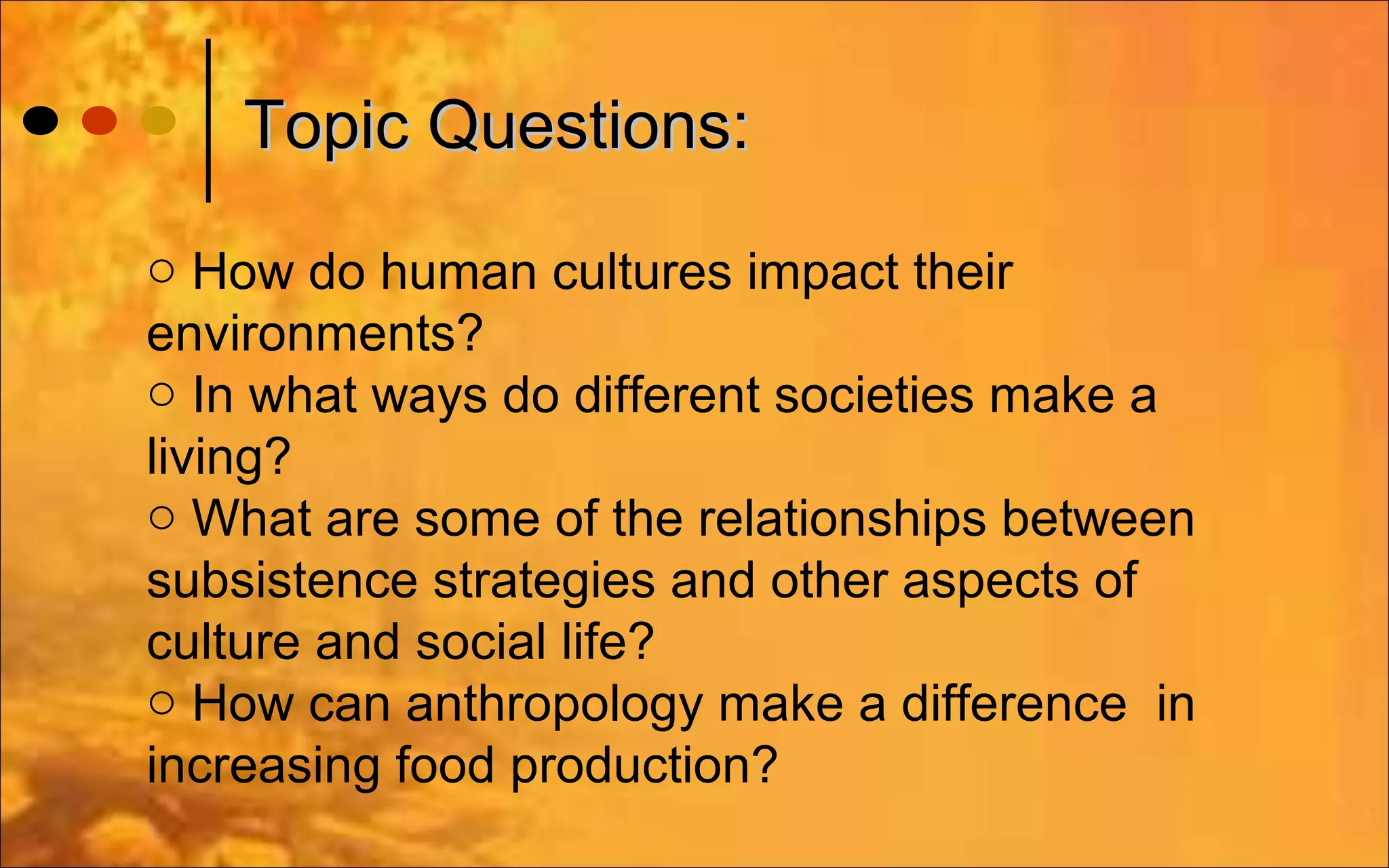 Patterns of subsistence | PPT