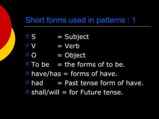 Patterns with tenses | PPT