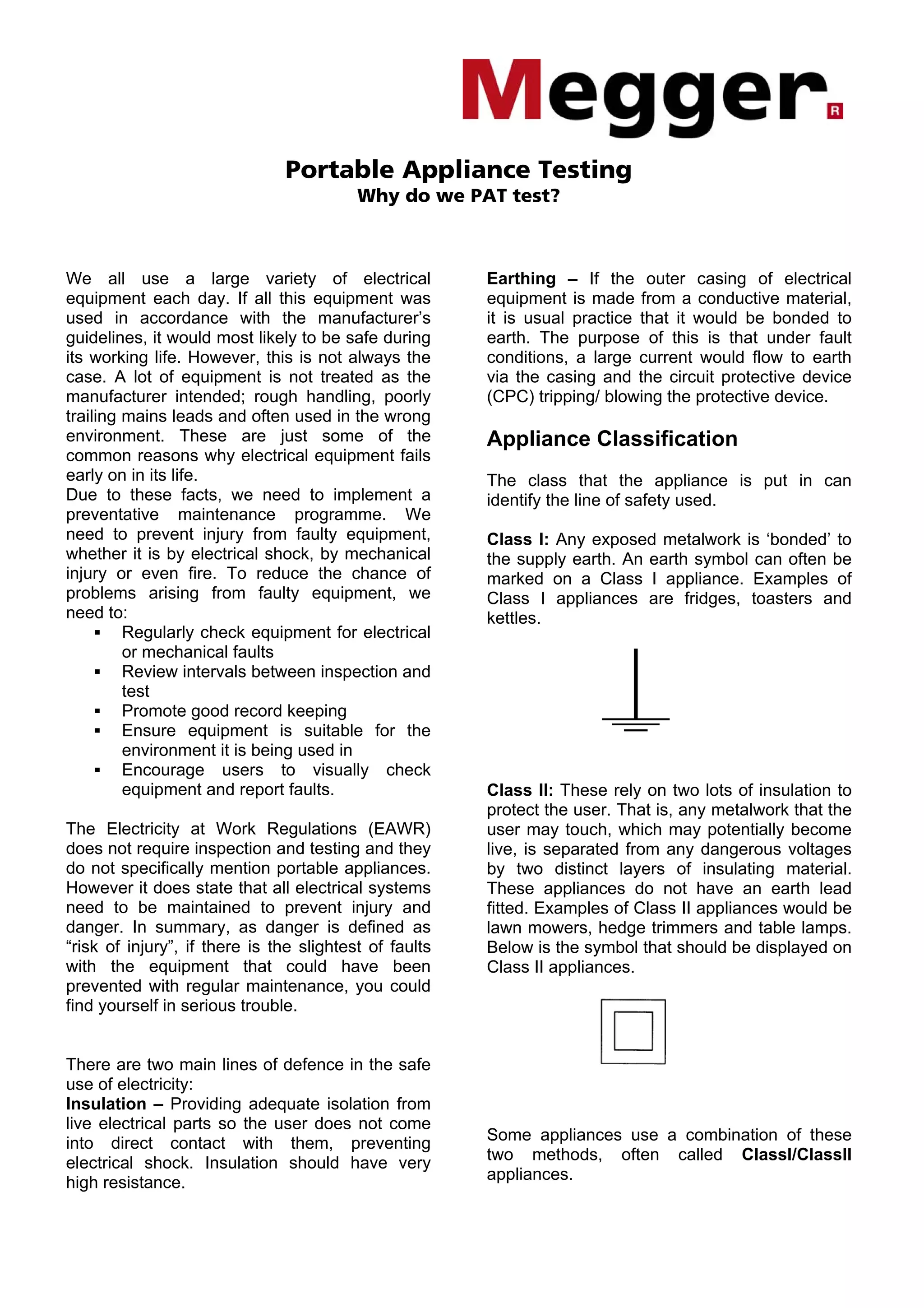 Portable Appliance Testing | PDF