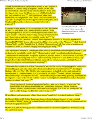 PAT TILLMAN - Wikipedia Info (U.S. Government COVER-UP Of Killing ...