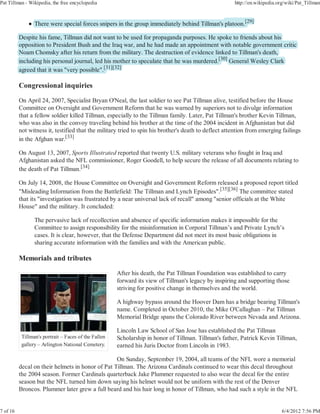 PAT TILLMAN - Wikipedia Info (U.S. Government COVER-UP Of Killing ...