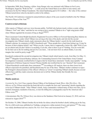 PAT TILLMAN - Wikipedia Info (U.S. Government COVER-UP Of Killing ...