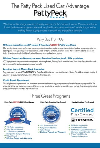 The Patty Peck Used Car Advantage - Jackson MS | PDF