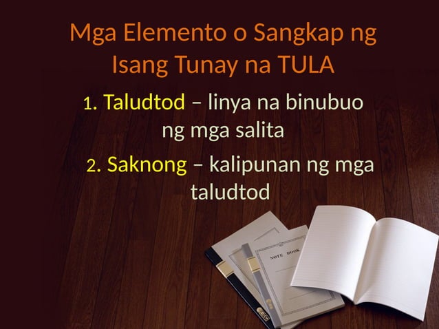 Tula, Uri ng Tula, Elemento ng Tula...... | PPT
