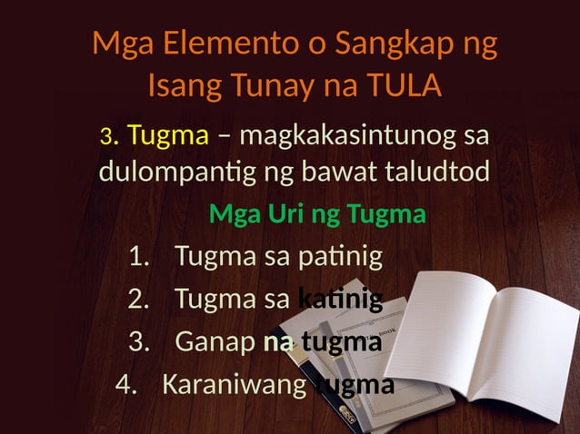 Tula, Uri ng Tula, Elemento ng Tula...... | PPT