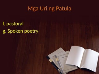 Tula, Uri ng Tula, Elemento ng Tula...... | PPT