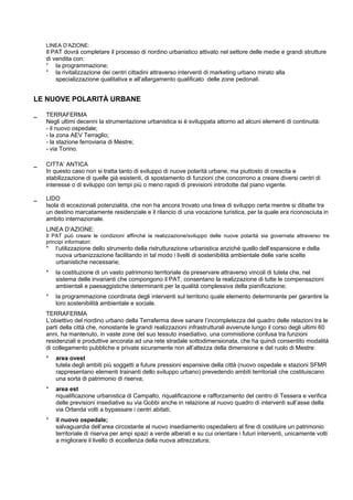 PAT Venezia sintesi insediativo Piano Assetto Territorio Urbanistica | PDF