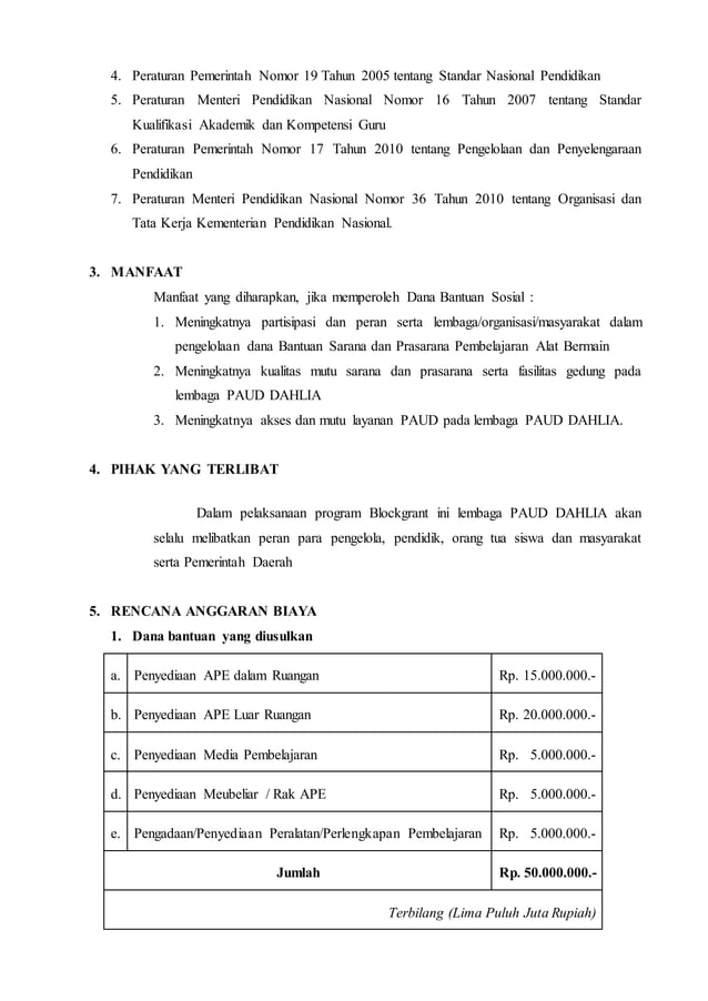 Proposal Paud dahlia | DOCX
