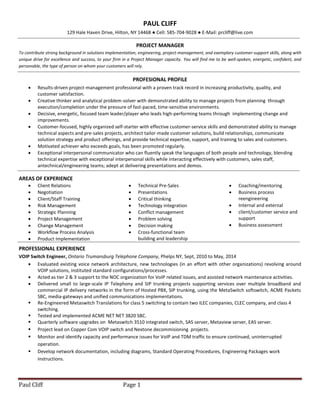 Paul cliff-2014 combo resume | PDF