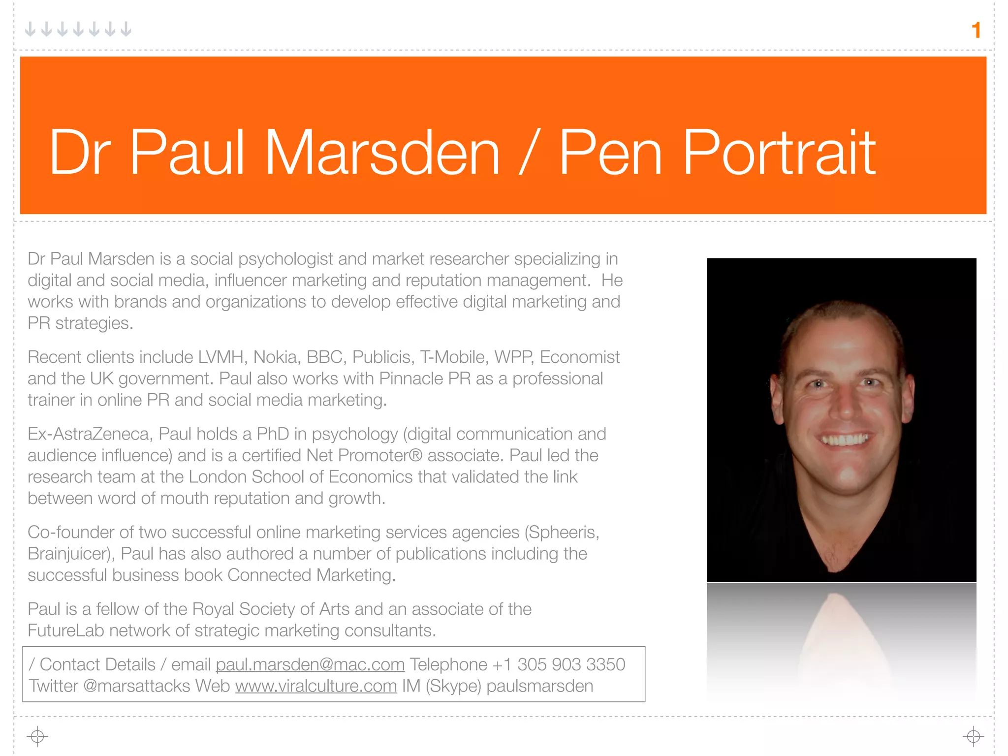 Paul Marsden Pen Portrait | PDF
