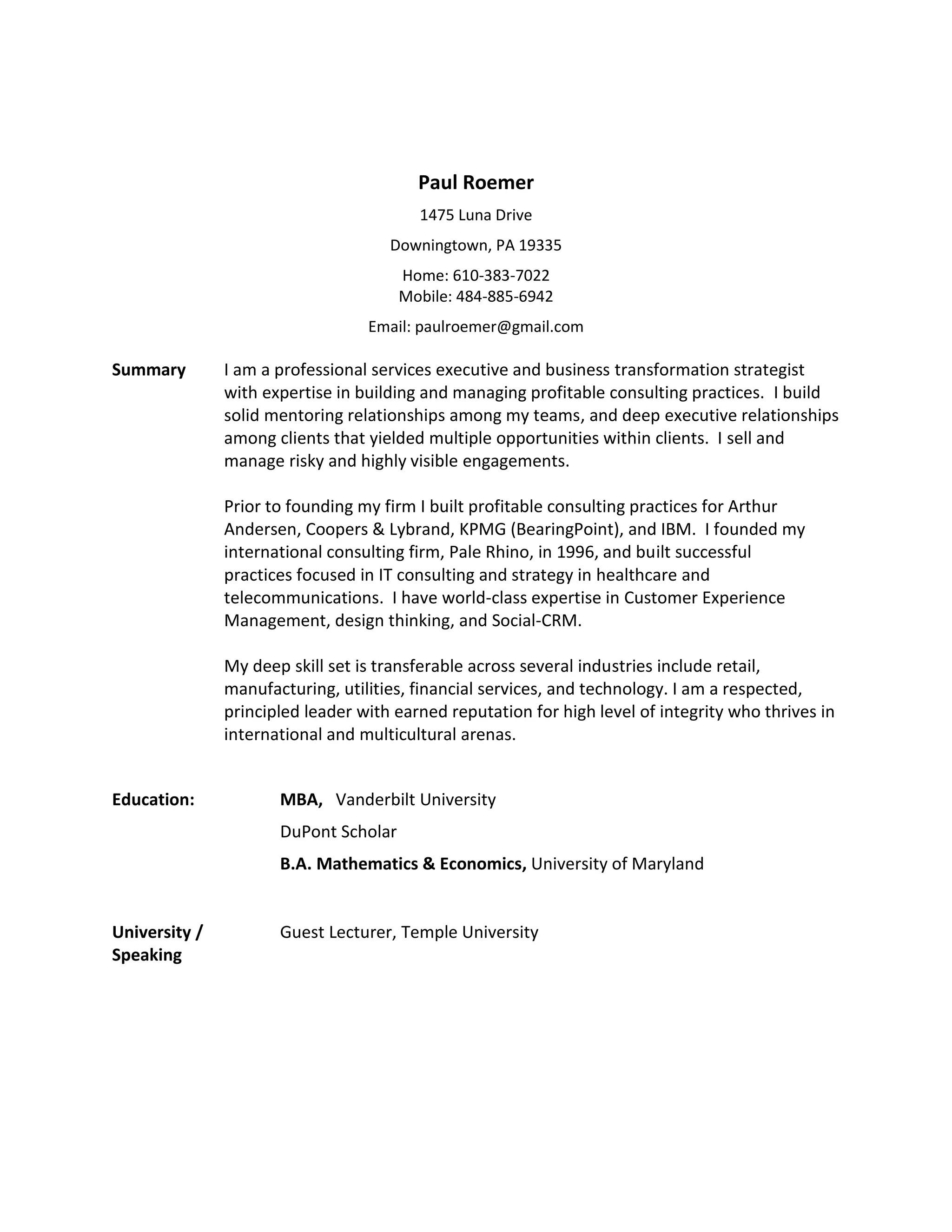 My Virtual Resume | DOCX