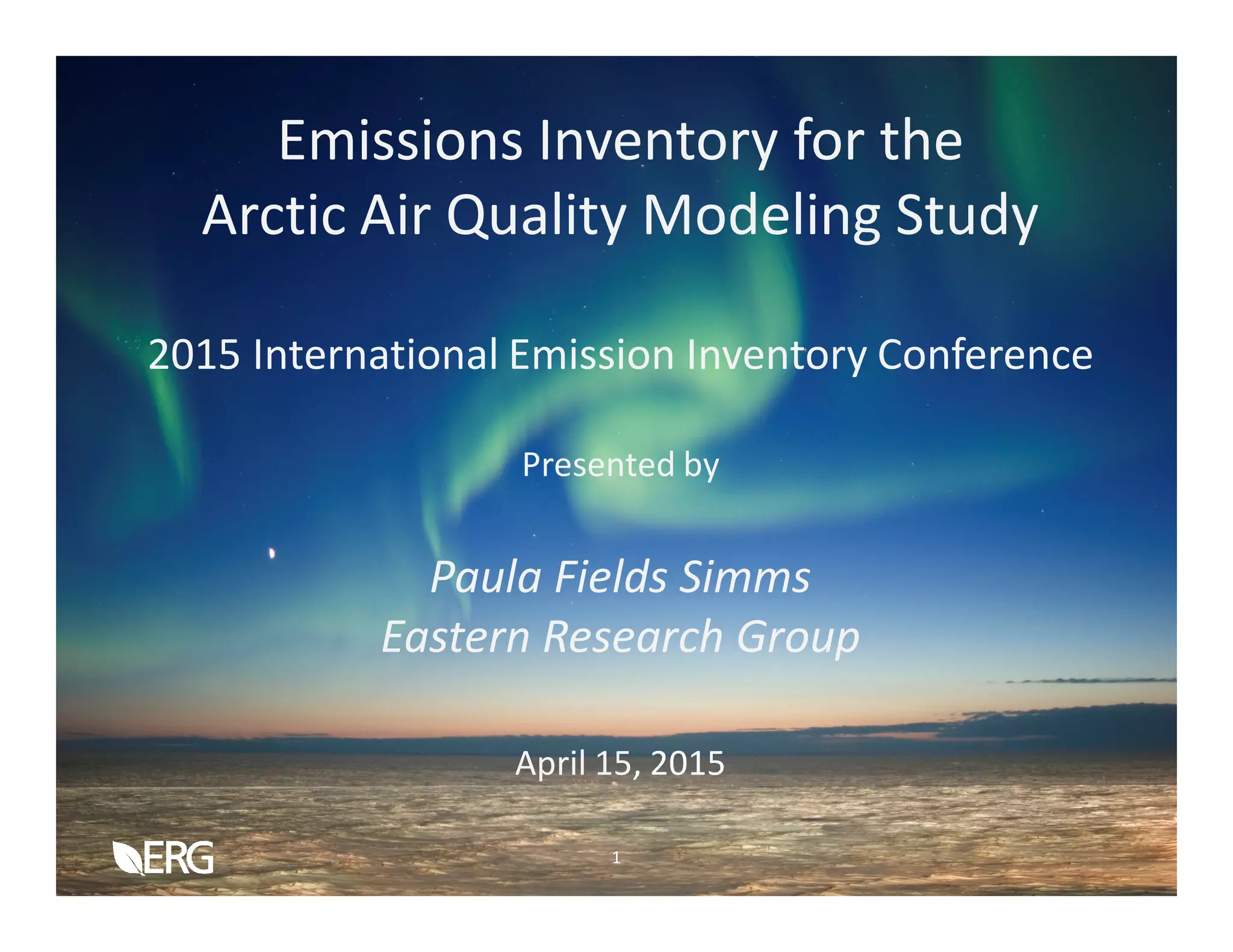 Emissions Inventory for the Arctic Air Quality Modeling Study | PPT
