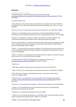 Paul Ahern - Copper/ low-K Interconnect Technology | PDF