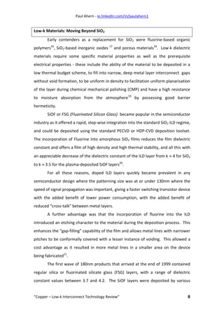 Paul Ahern - Copper/ low-K Interconnect Technology | PDF