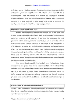 Paul Ahern - Copper/ low-K Interconnect Technology | PDF