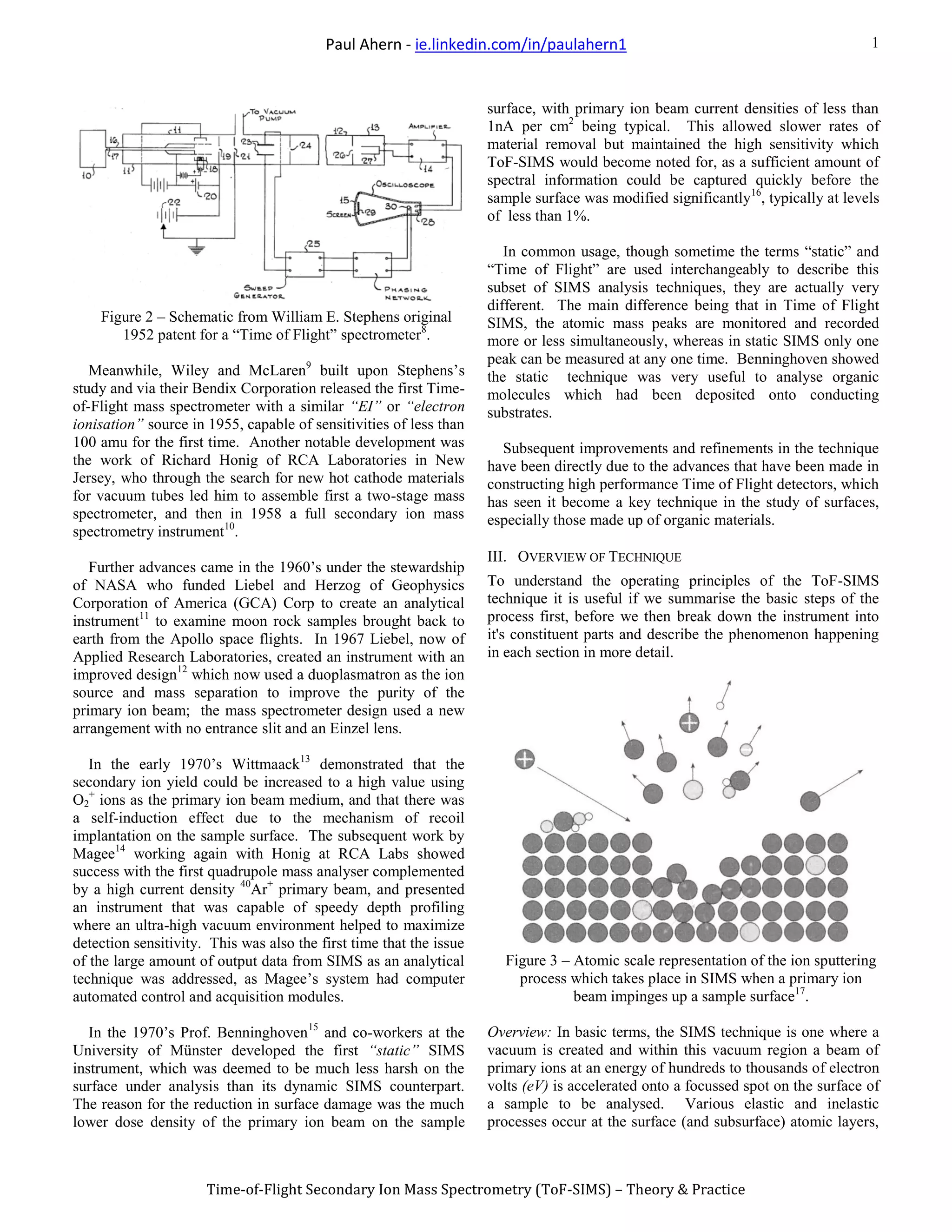 Paul Ahern - Time of Flight Secondary Ion Mass Spectroscopy [ToF-SIMS ...