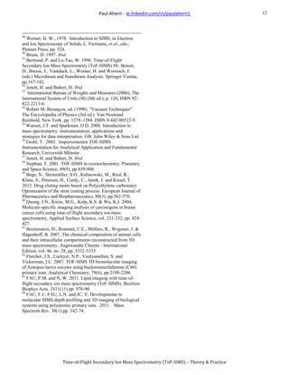 Paul Ahern - Time of Flight Secondary Ion Mass Spectroscopy [ToF-SIMS ...
