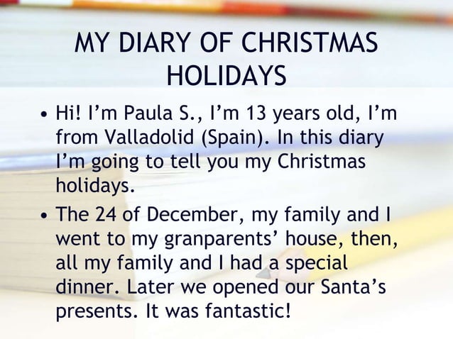 Paula S. my Christmas Holidays 2ºESO | PPT