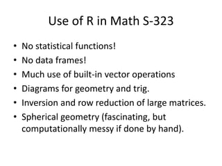 Adventures in using R to teach mathematics | PPTX