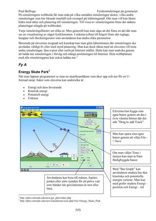 Paul Belfrage – Fysiksimuleringar på gymnasiet | PDF