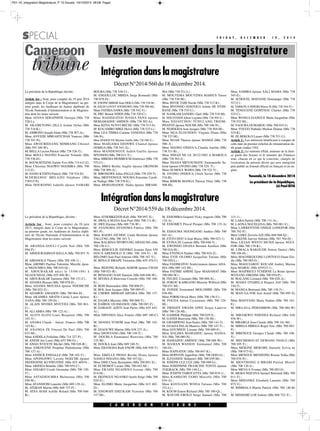 Paul Bya - Nominations et Integrations dans le corps de la magistrature ...