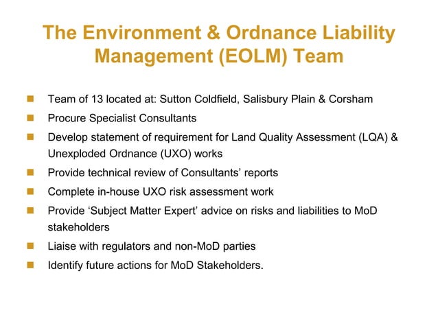 Managing Land Contamination Risks and Liabilities Across A UK wide ...
