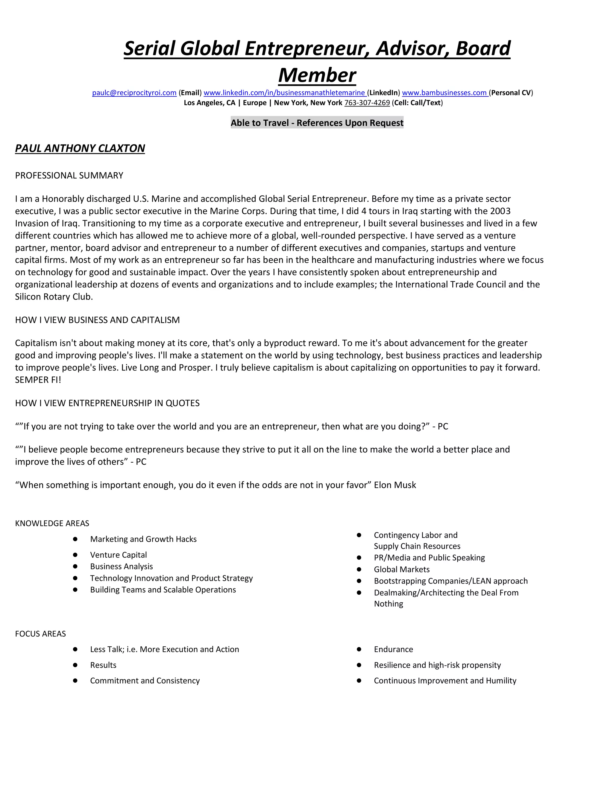Paul Claxton Conventional Resume | PDF