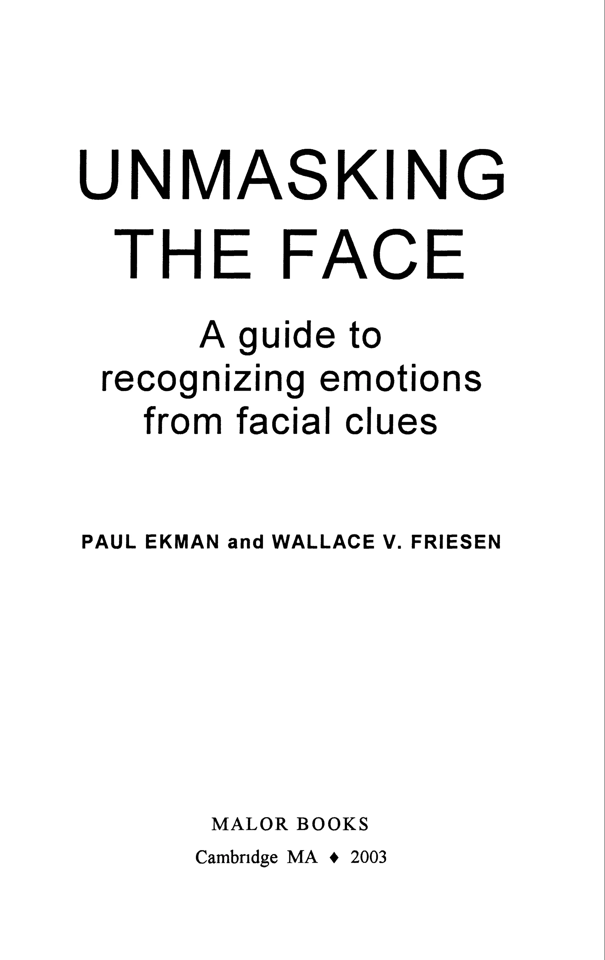 Paul ekman - Umasking the face | PDF