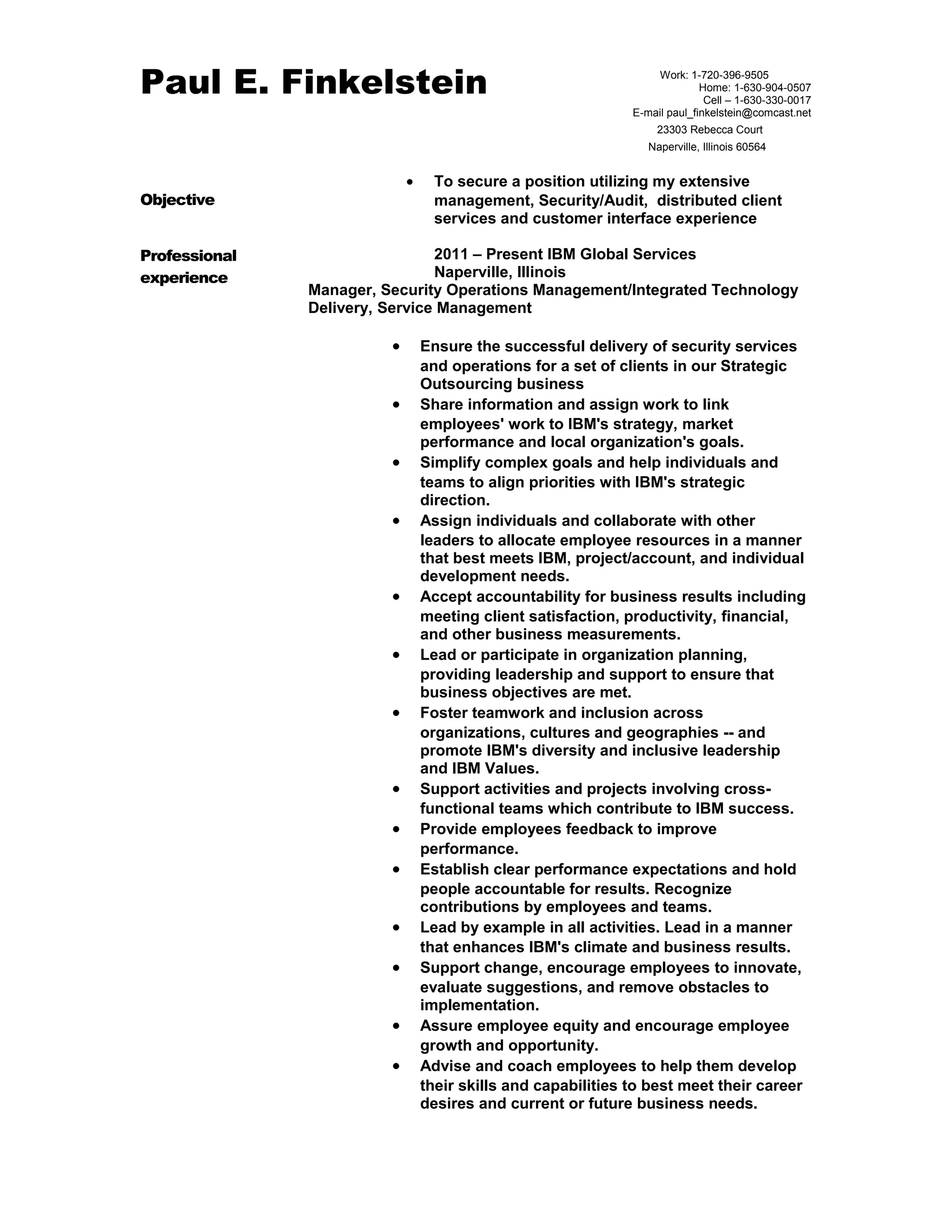 Paul Finkelstein resume | DOC