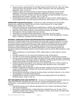 Paul Fry Project Resume | PDF