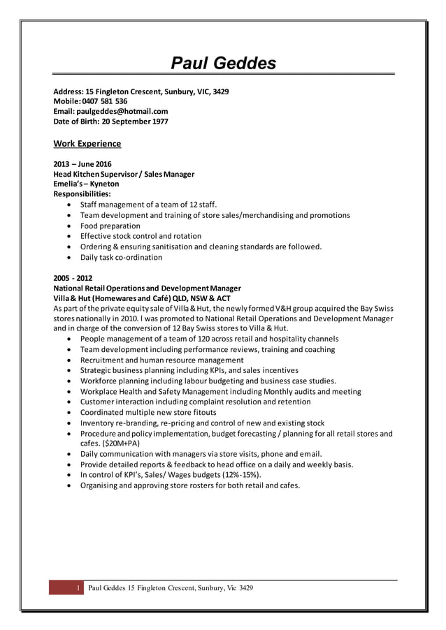 Paul geddes updated resume (paul geddes) | PDF