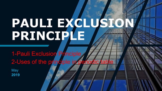Pauli exclusion principle | PPTX | Chemistry | Science